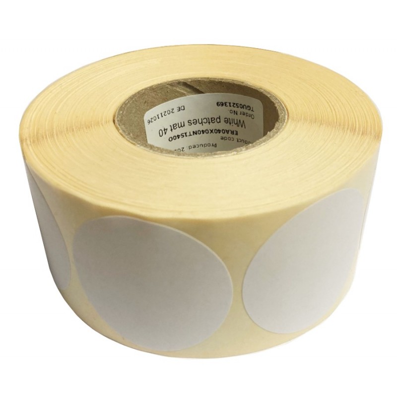 EEMANN TECH BOLLINI ADESIVI BIANCHI 40mm *Rotolo da 1000pz*