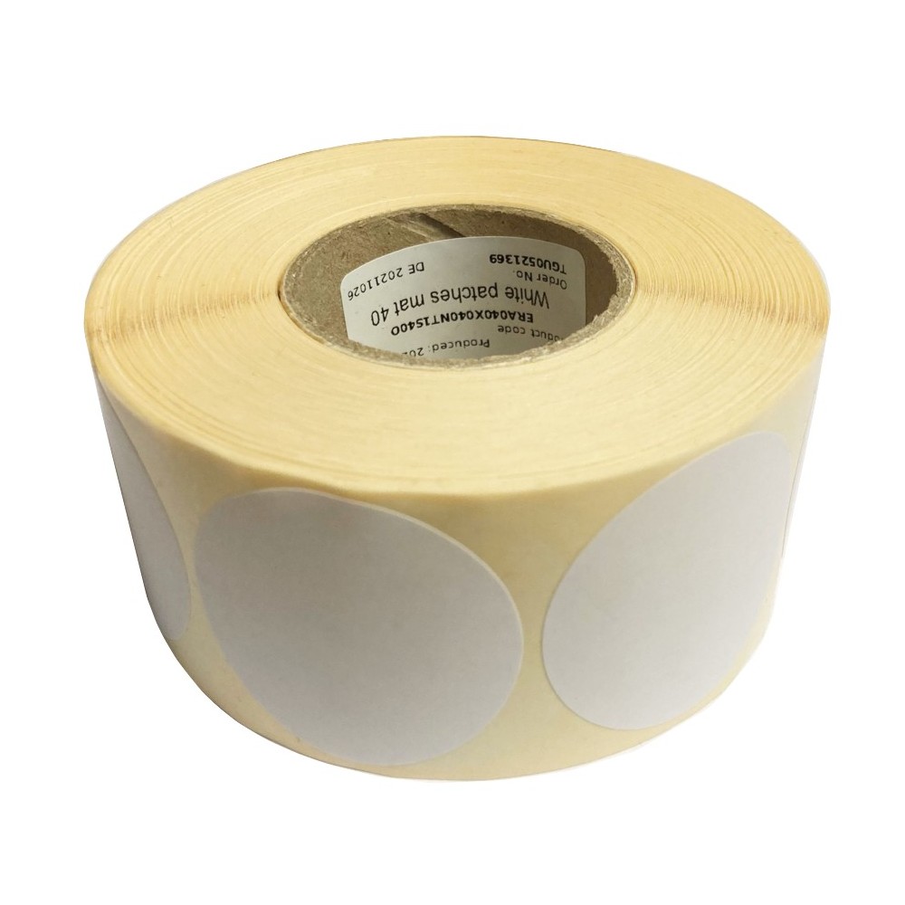 EEMANN TECH BOLLINI ADESIVI BIANCHI 40mm *Rotolo da 1000pz* - Arco e Frecce